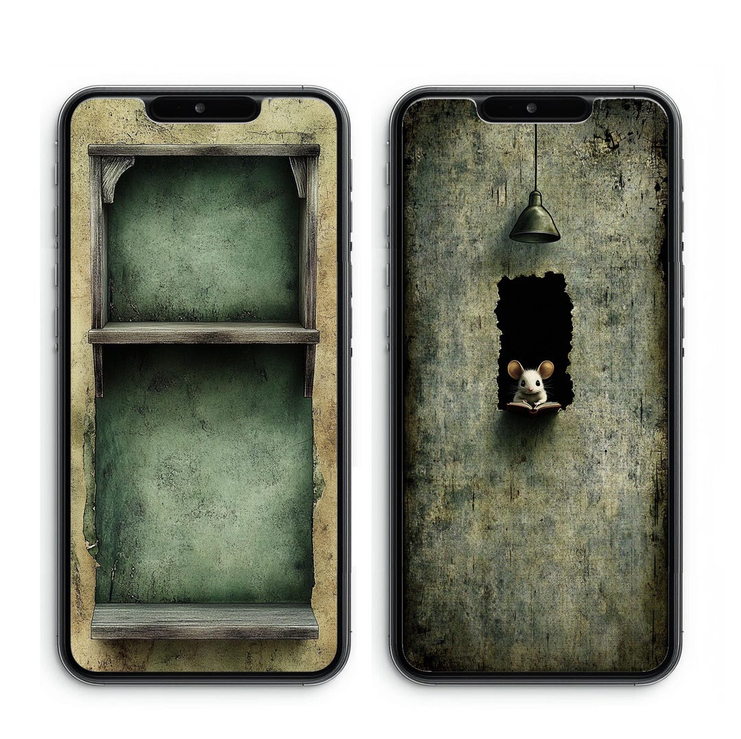 Home and Lock Screens Wallpaper Set | Dreamy Antique Book Shelf ...