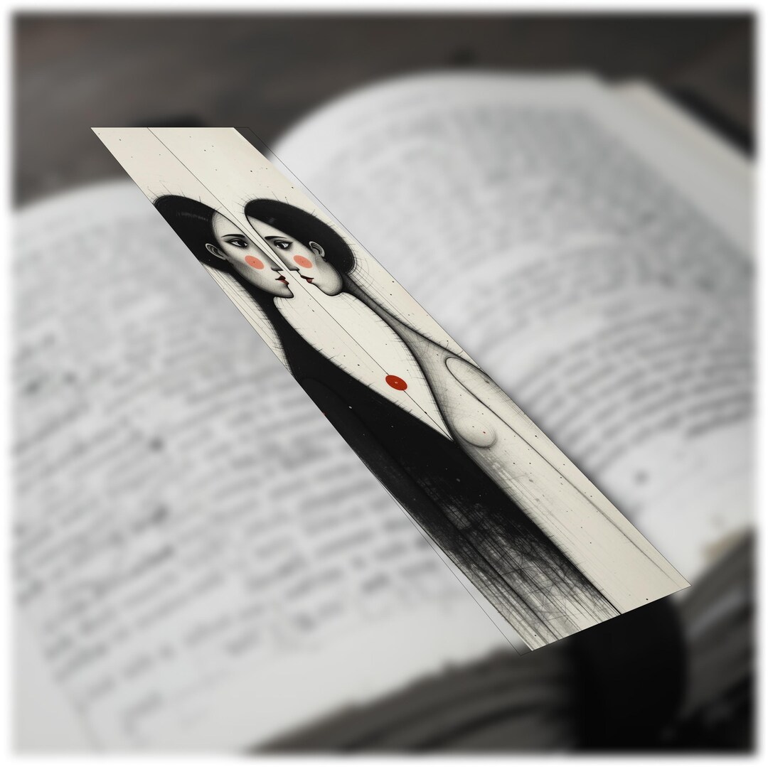 1 2x6 Printable Bookmark Black & White Abstract Faces 1 JPG Picasso ...