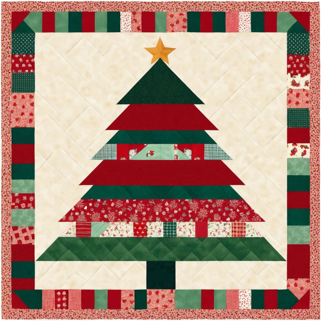 Vintage Christmas Tree Cubism Style Bundle 10 High Res Jpgs for Junk ...