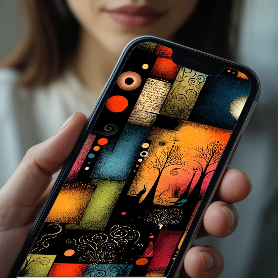 Digital Download, Abstract Wallpaper, Phone Background, Cubist Style ...