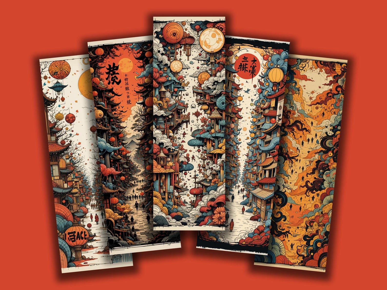2"x6" Printable Bookmarks | Lunar New Year Digital Download | 12 Pngs ...