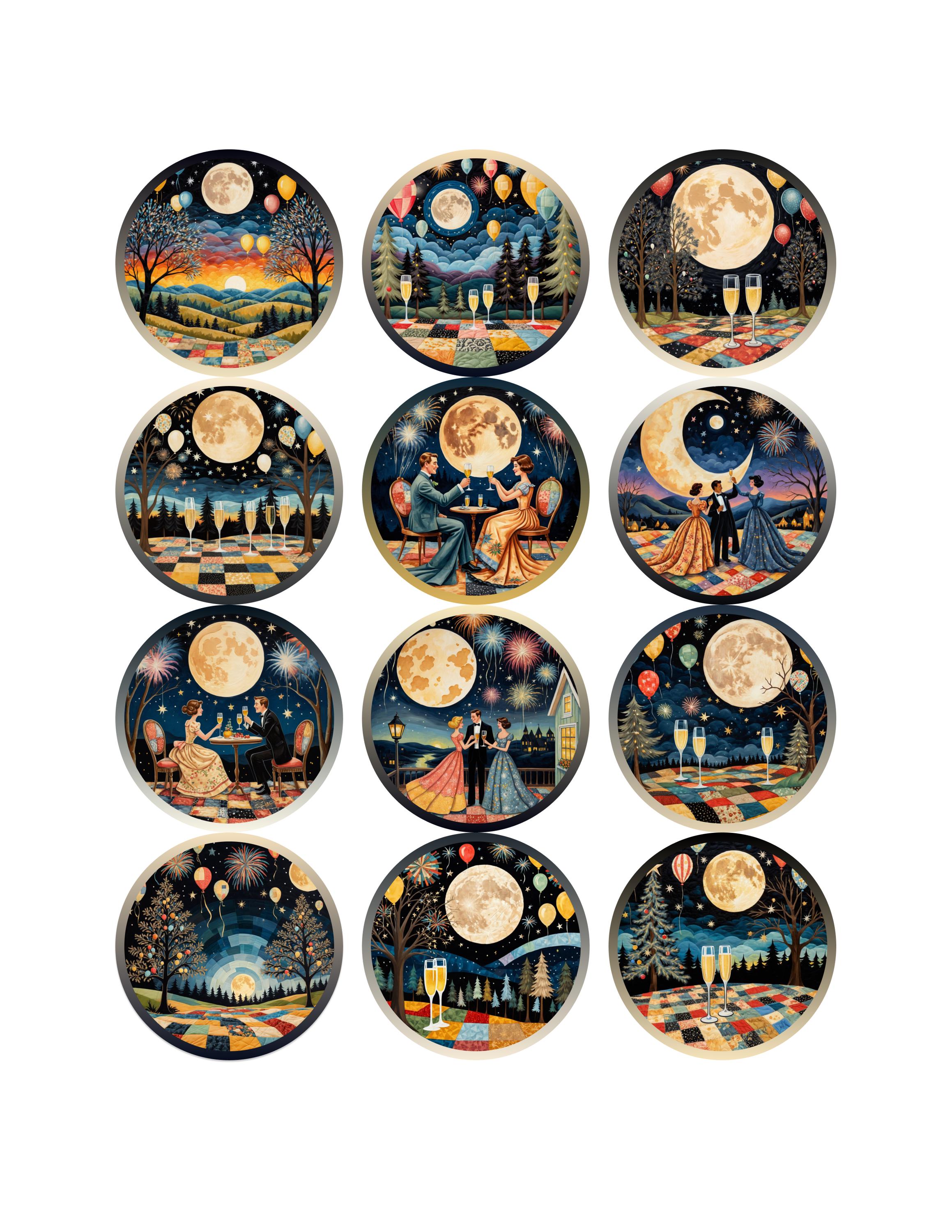 New Year Stickers, Avery 5294 Labels, Printable Labels, Holiday Labels ...