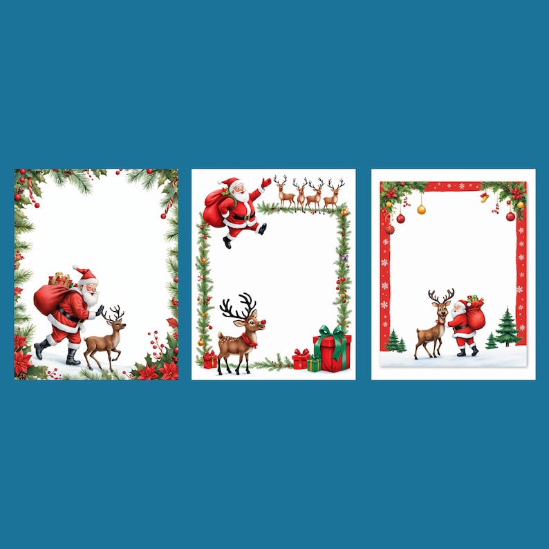 15 Borders Christmas Clipart Printable Holiday Borders Letters to Santa ...