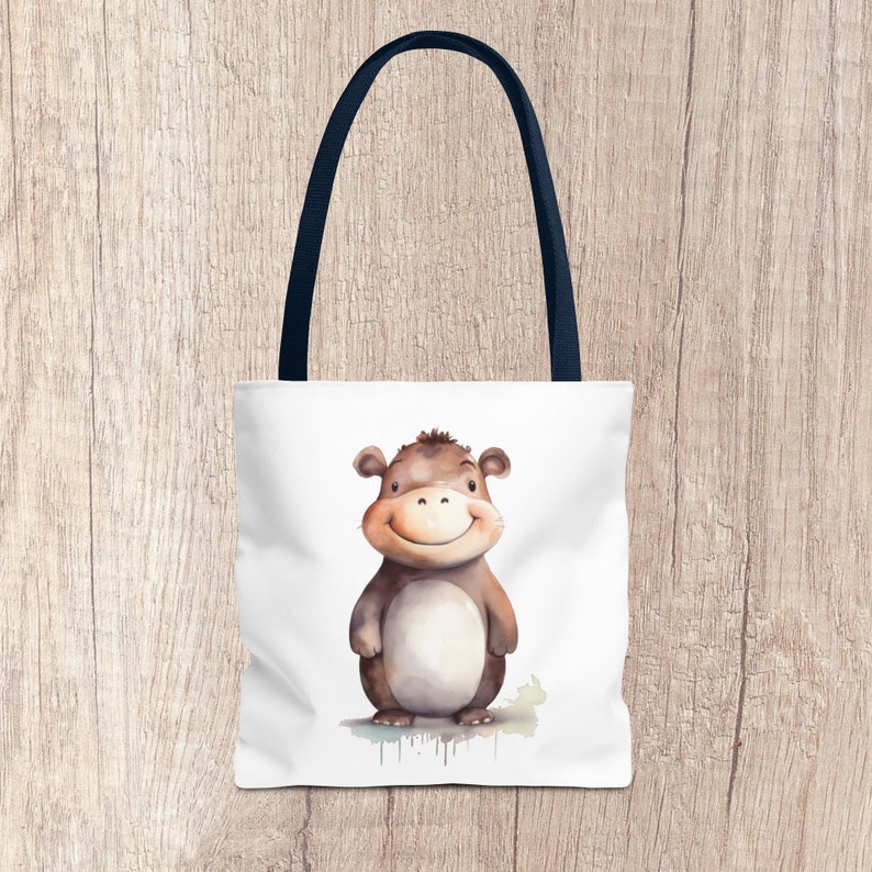 Cute Hippo Bag Adorable Funny Graphic Print Gift for Her Gift for ...
