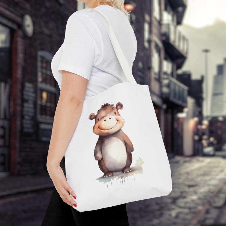 Cute Hippo Bag Adorable Funny Graphic Print Gift for Her Gift for ...