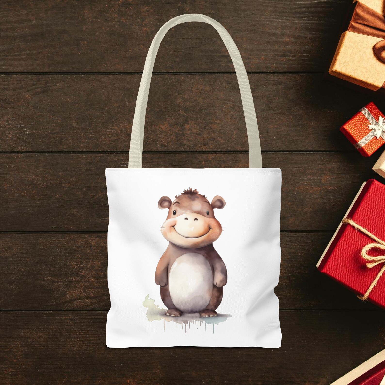 Cute Hippo Bag Adorable Funny Graphic Print Gift for Her Gift for ...