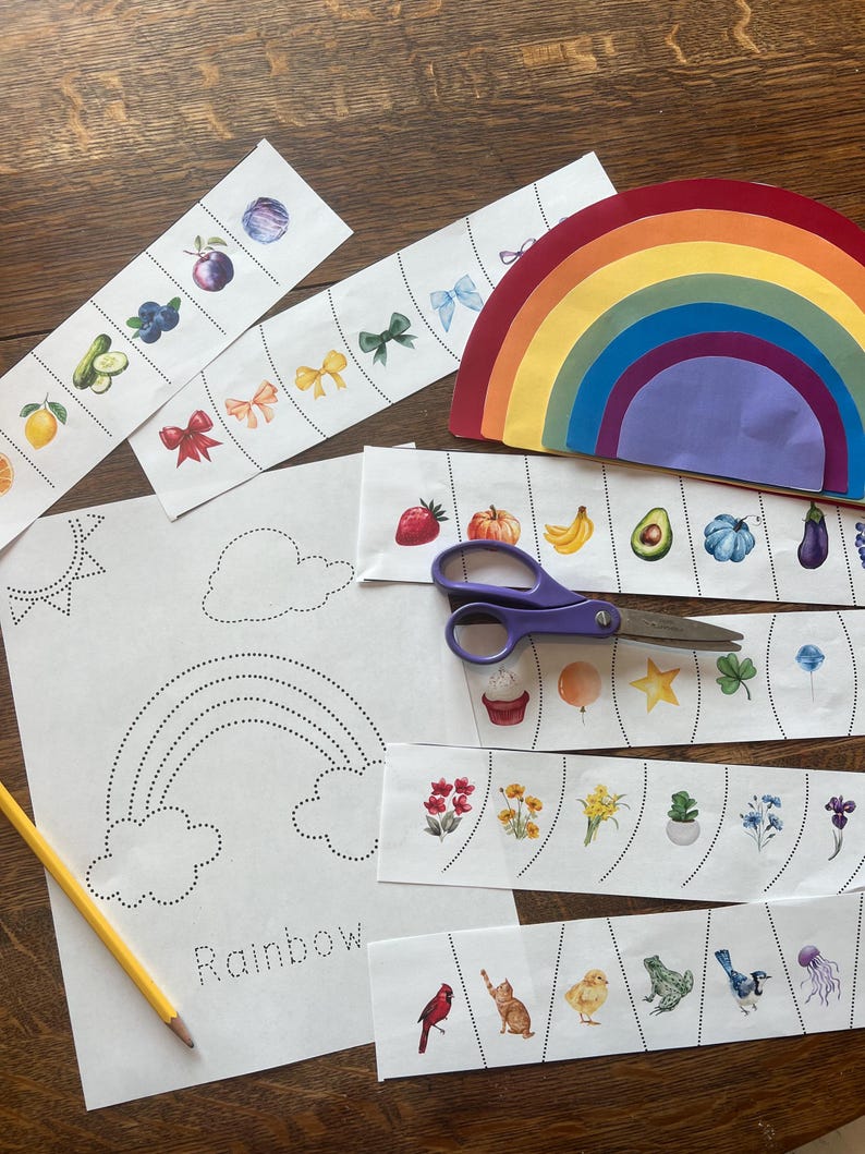 Preschool Spring Printable Sorting Ordering Rainbow Activity St ...