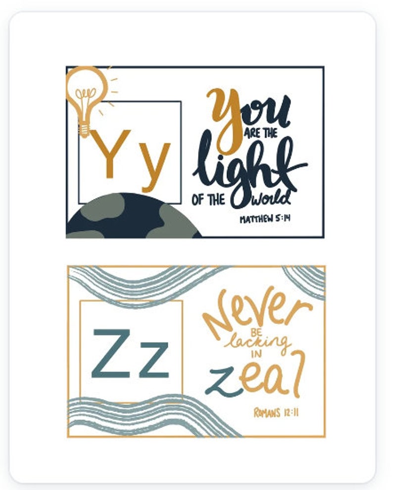 Bible Verse Card ABC Memory Verse Cards Printable Scripture Verse Card ...