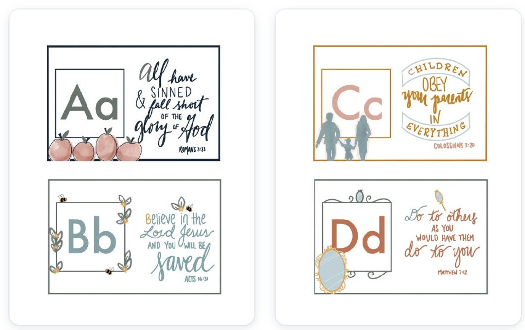 Digital ABC Bible Verse Flashcards - Etsy