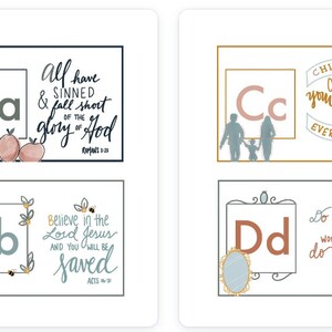 Bible Verse Card ABC Memory Verse Cards Printable Scripture Verse Card ...
