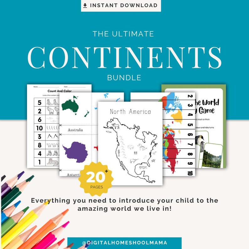 Continents Bundle Preschool Printable Montessori Activity Pack ...