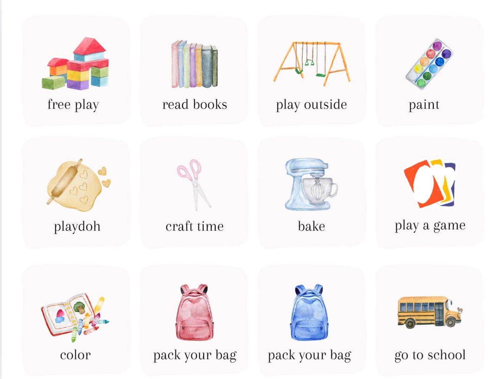 Daily Routine Cards Printable Visual Schedule Toddler Routine Chart for ...