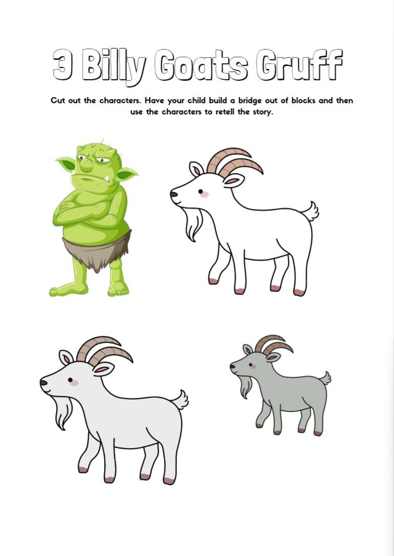Fairytale Storycards Goldilocks 3 Little Pigs Billy Goats Storytelling ...