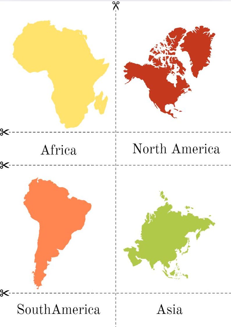 Continents Bundle Preschool Printable Montessori Activity Pack ...