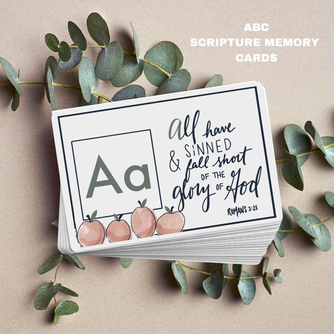 Bible Verse Card ABC Memory Verse Cards Printable Scripture Verse Card ...