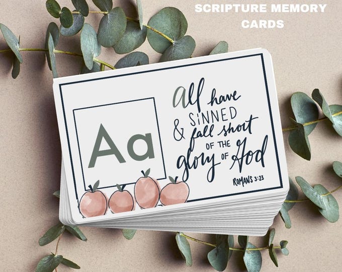 Bible Verse Card ABC Memory Verse Cards Printable Scripture Verse Card ...