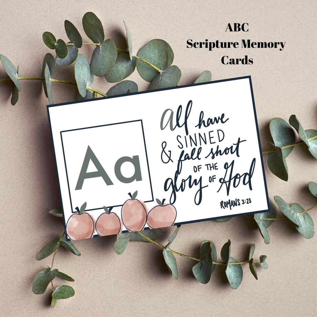 Bible Verse Card ABC Memory Verse Cards Printable Scripture Verse Card ...