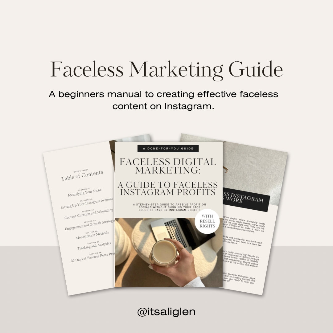 Faceless Marketing Guide for Beginners PLR - Etsy