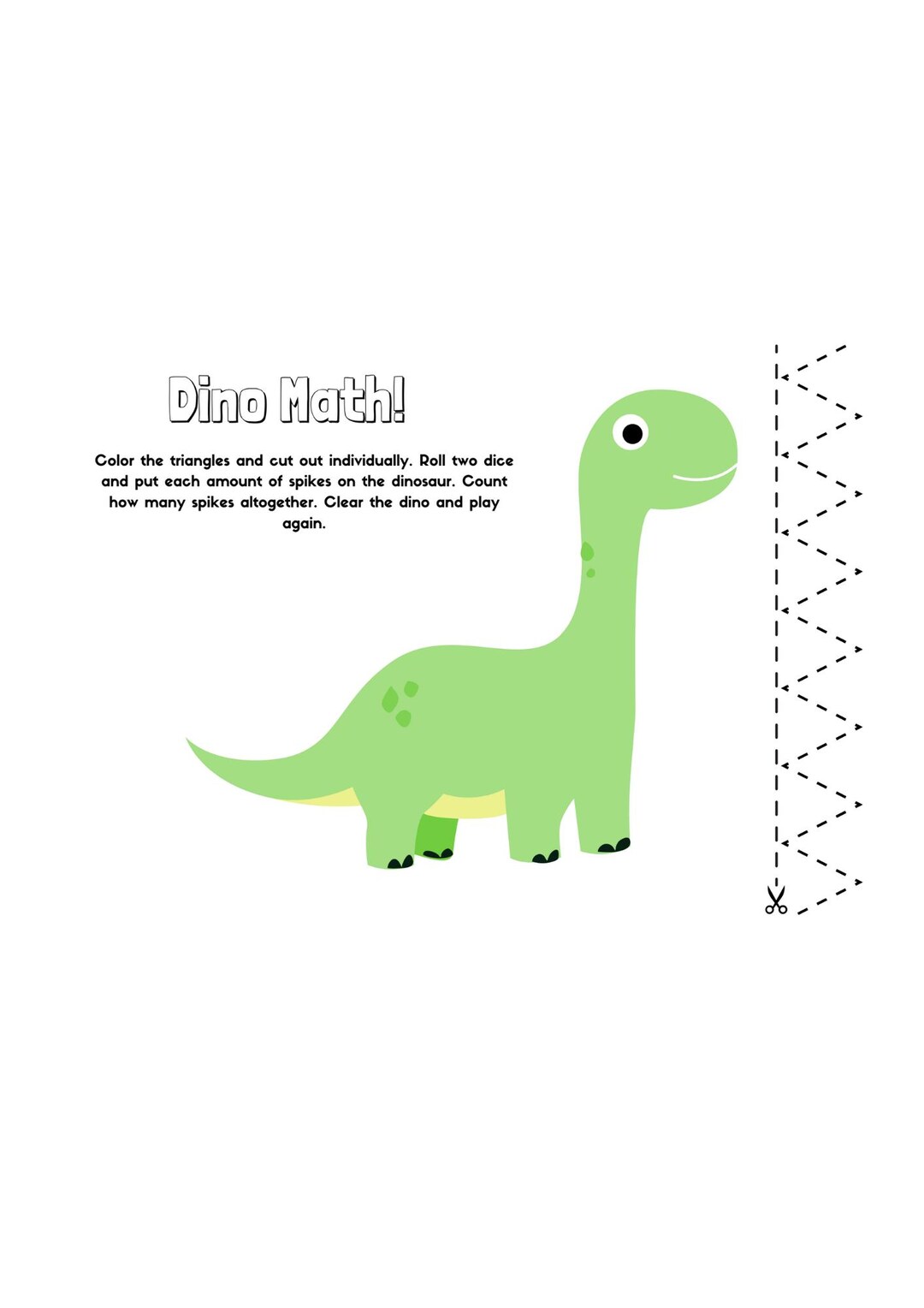 Dinosaur Math Game - Etsy