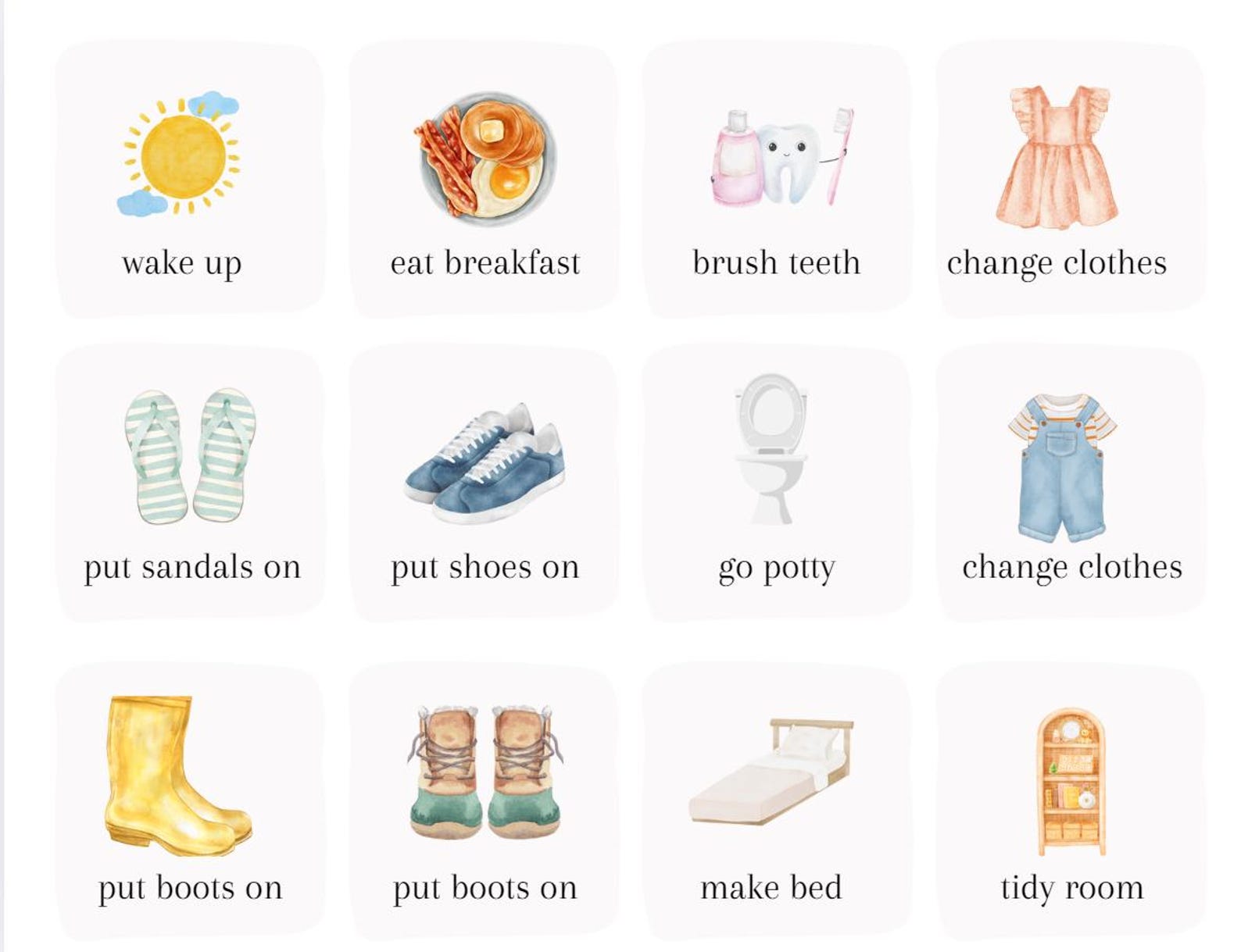 Daily Routine Cards Printable Visual Schedule Toddler Routine Chart for ...