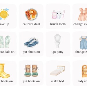 Daily Routine Cards Printable Visual Schedule Toddler Routine Chart for ...