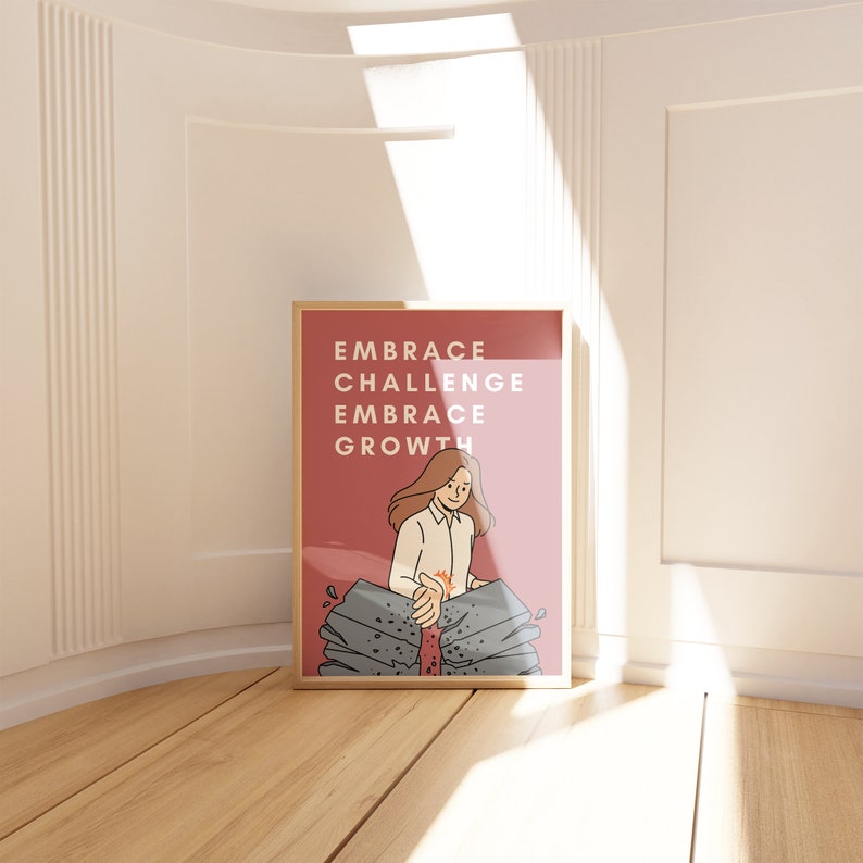 Embrace Growth, Growth Mindset, Printable Wall Art, Motivational Poster ...