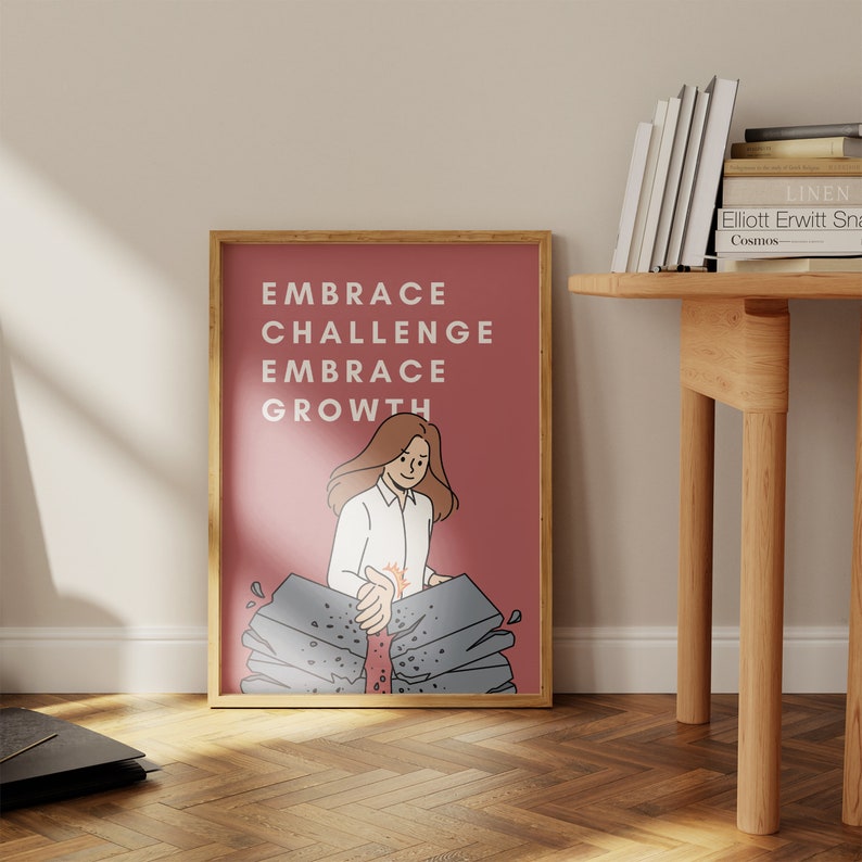 Embrace Growth, Growth Mindset, Printable Wall Art, Motivational Poster ...