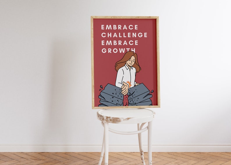 Embrace Growth, Growth Mindset, Printable Wall Art, Motivational Poster ...