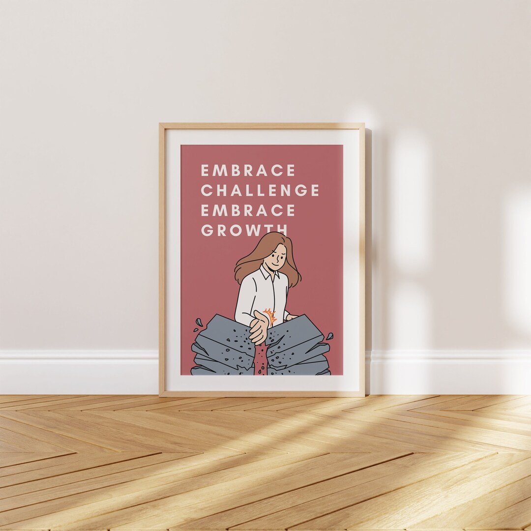 Embrace Growth, Growth Mindset, Printable Wall Art, Motivational Poster ...