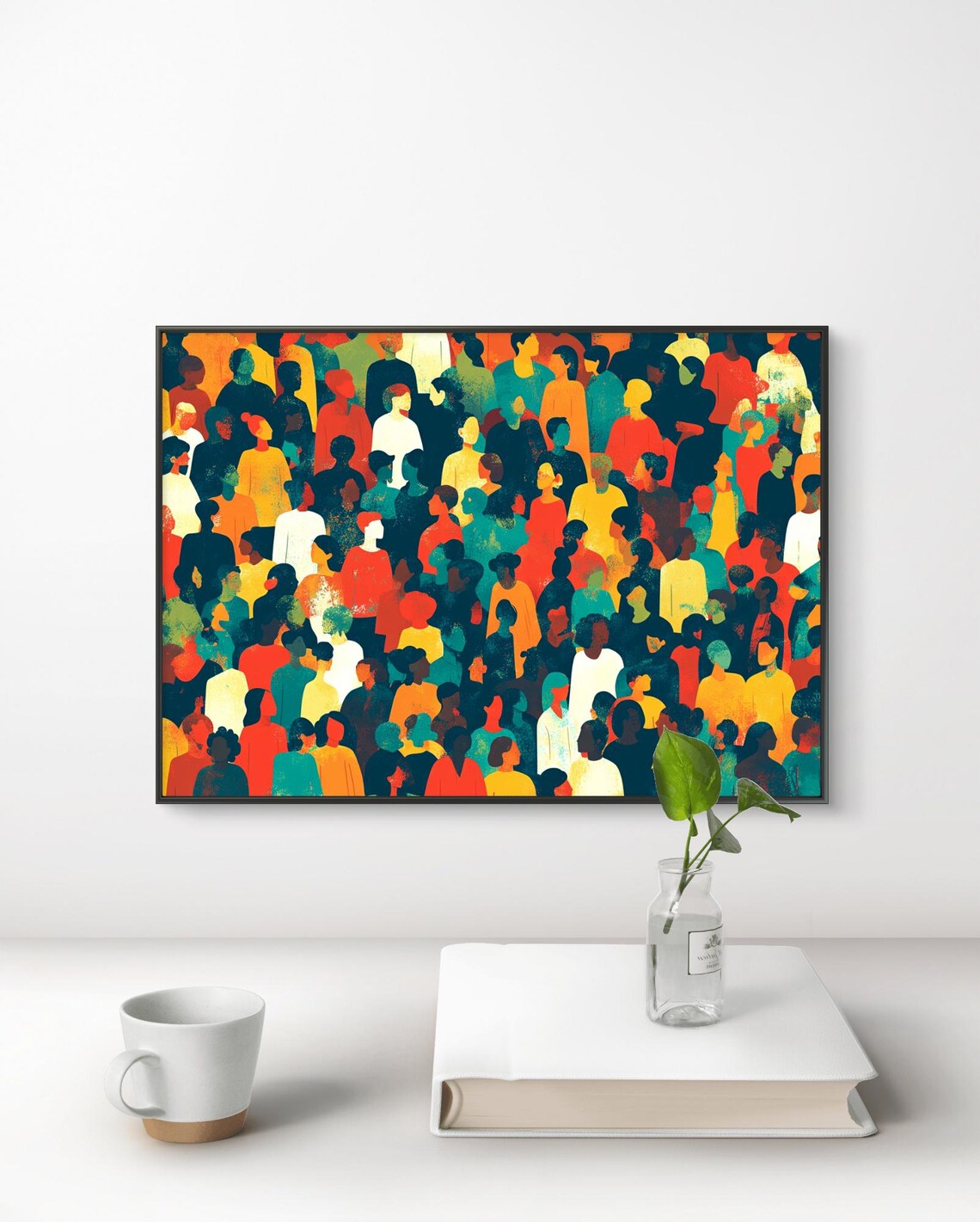 People. Diversity. Inclusion: Modern Poster of Abstract Crowd (digital ...