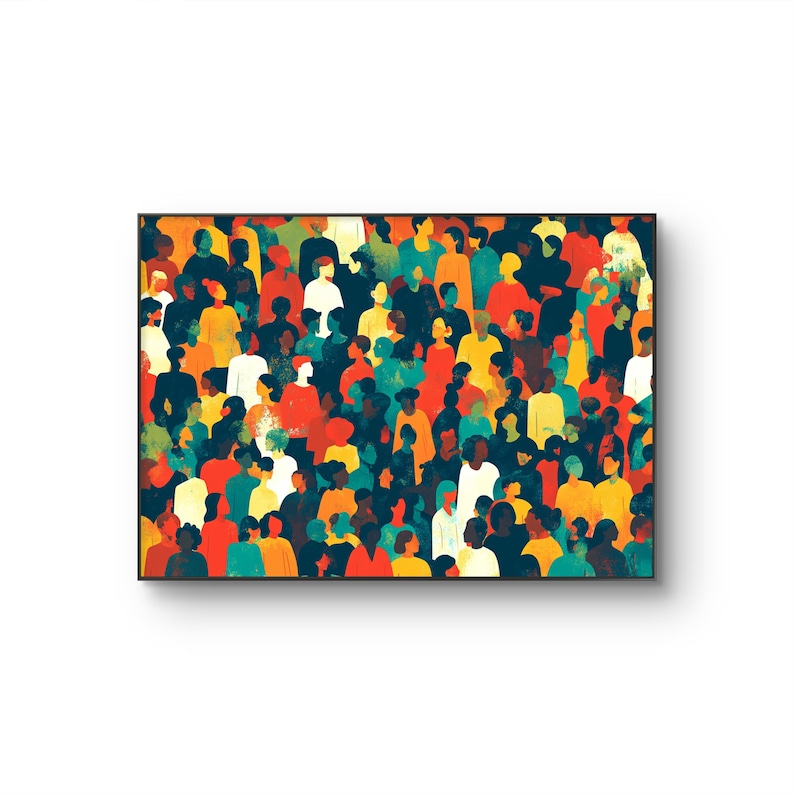 People. Diversity. Inclusion. Wall Art, Poster, Inspired by Constructivism. Digital Image, Ready ...