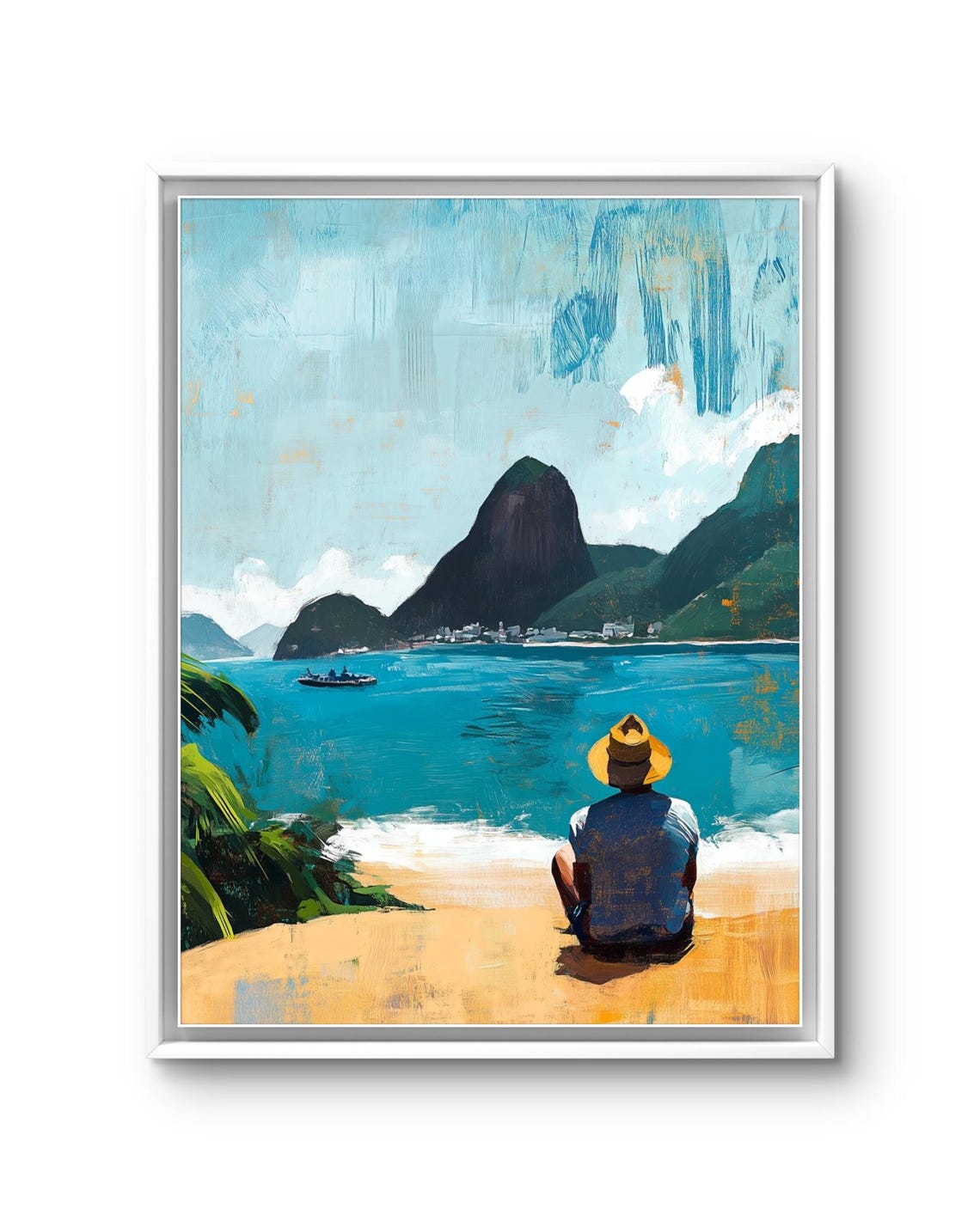 Rio De Janeiro, Brazil: Tropical Beach Scene Poster (digital Download ...