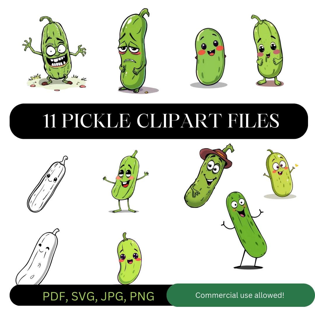 Pickle Graphics Pack | 11-pack of High-quality Pickle Clipart – Svg ...
