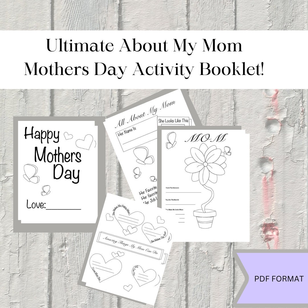 Printable All About Mom Mothers Day Booklet | 4 Page Mothers Day ...