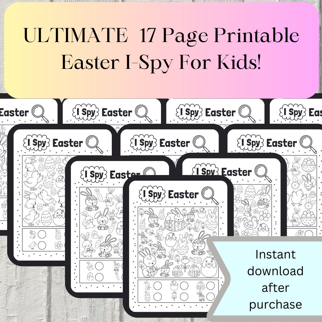 17 Page Easter I-spy Activity Book| Printable Activity I-spy Worksheets ...
