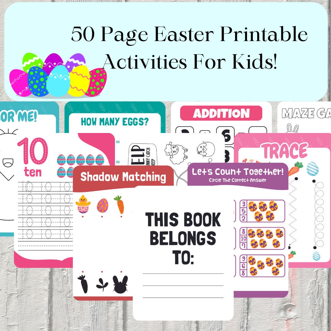 Printable Easter Day Activities for Kids | 50+ Page Easter Themed ...