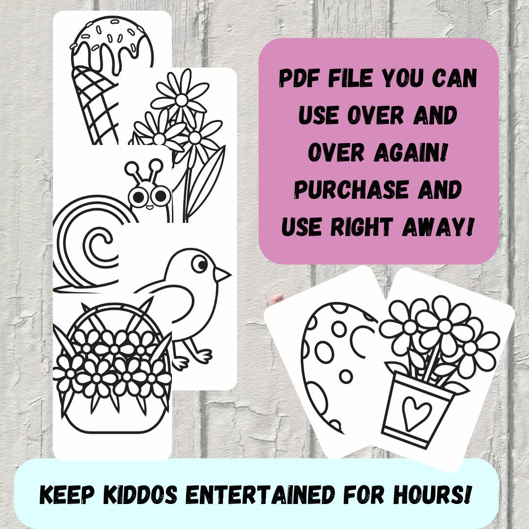 COLORING ACTIVITY Pages for Kids, Pdf Printable Colouring Sheets, Pre ...