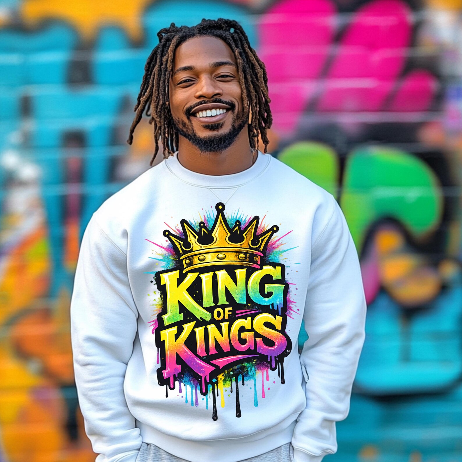 King of Kings PNG | Dripping Crown Graffiti Style | Christian Religious ...