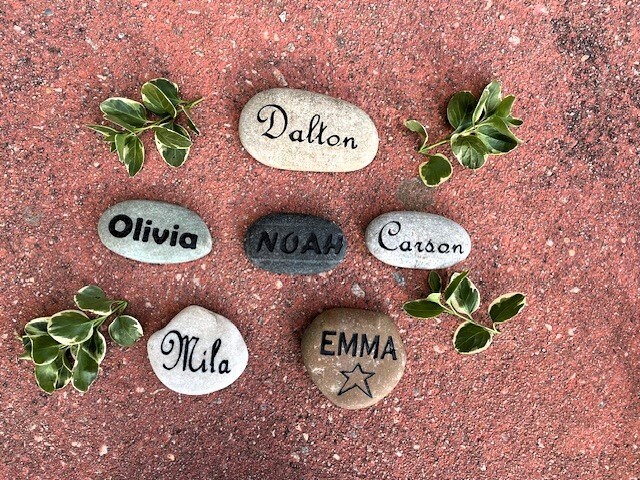 Engraved Name Stones. Made to Order and Can Be Customized. Blasted on ...