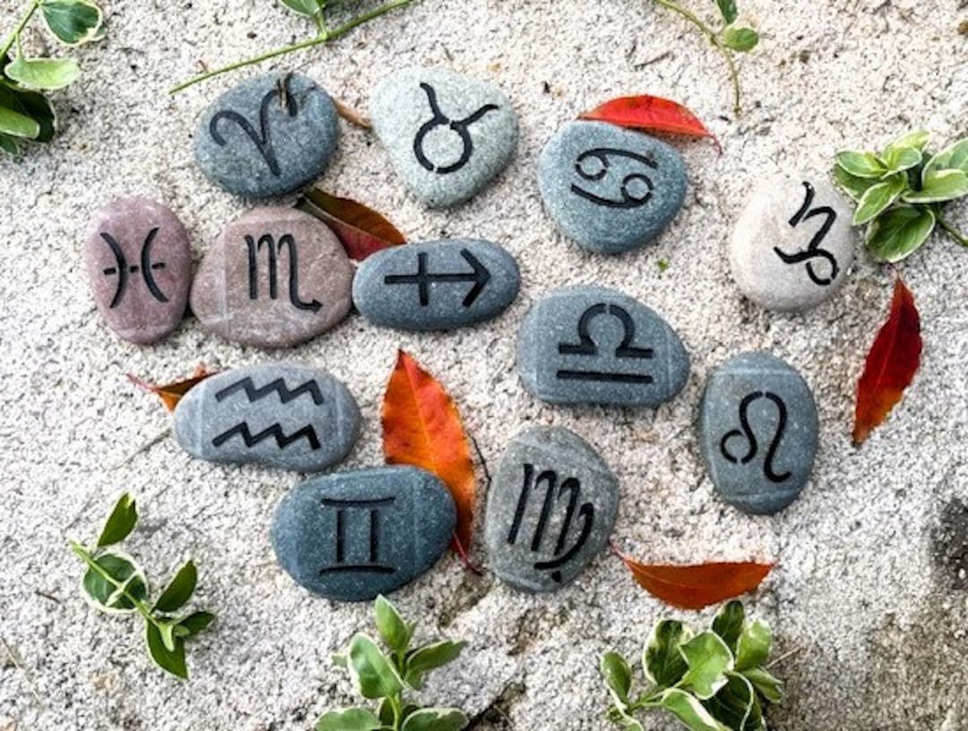 Engraved River Rocks With Astrological Zodiac Signs Astrology - Etsy