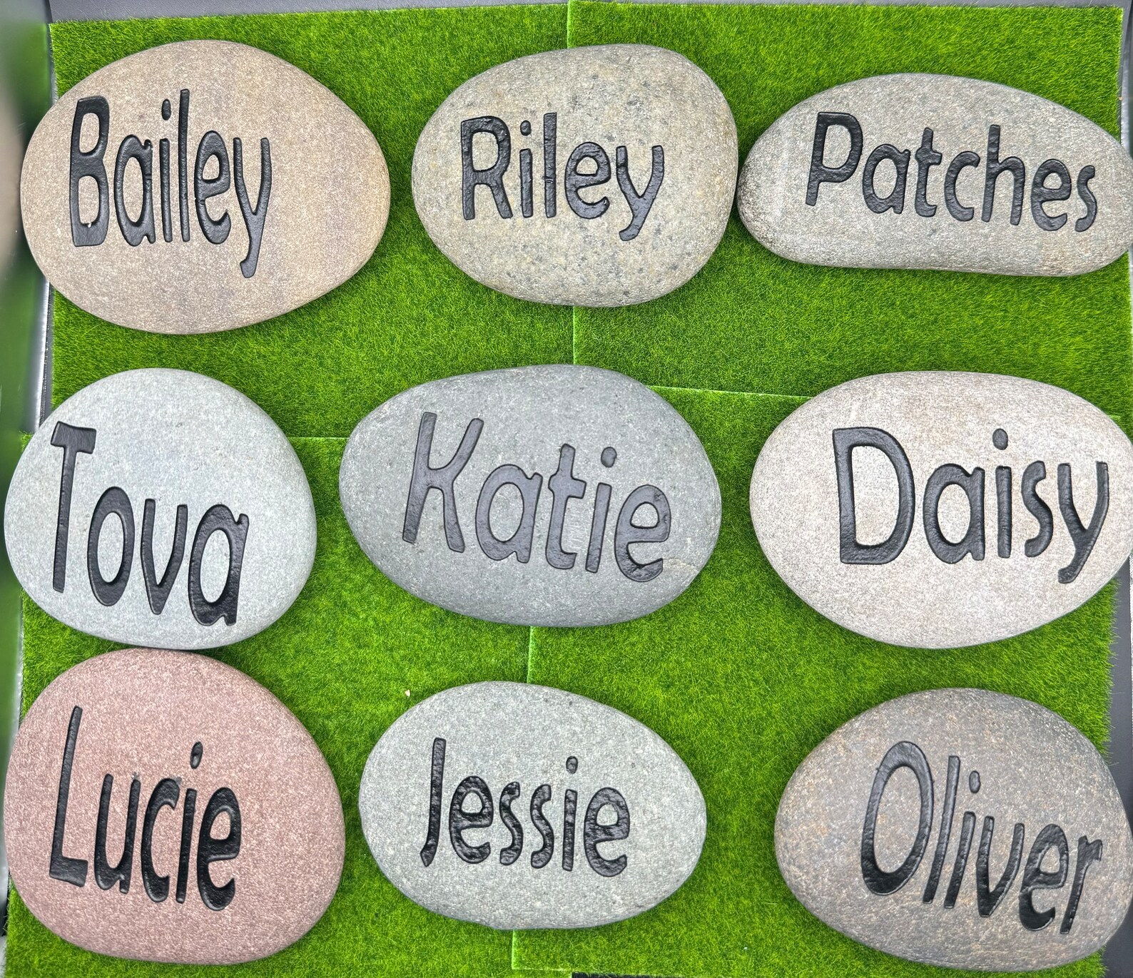 Engraved Name River Stone: Personalized Pet Memorial, Family Rock - Etsy