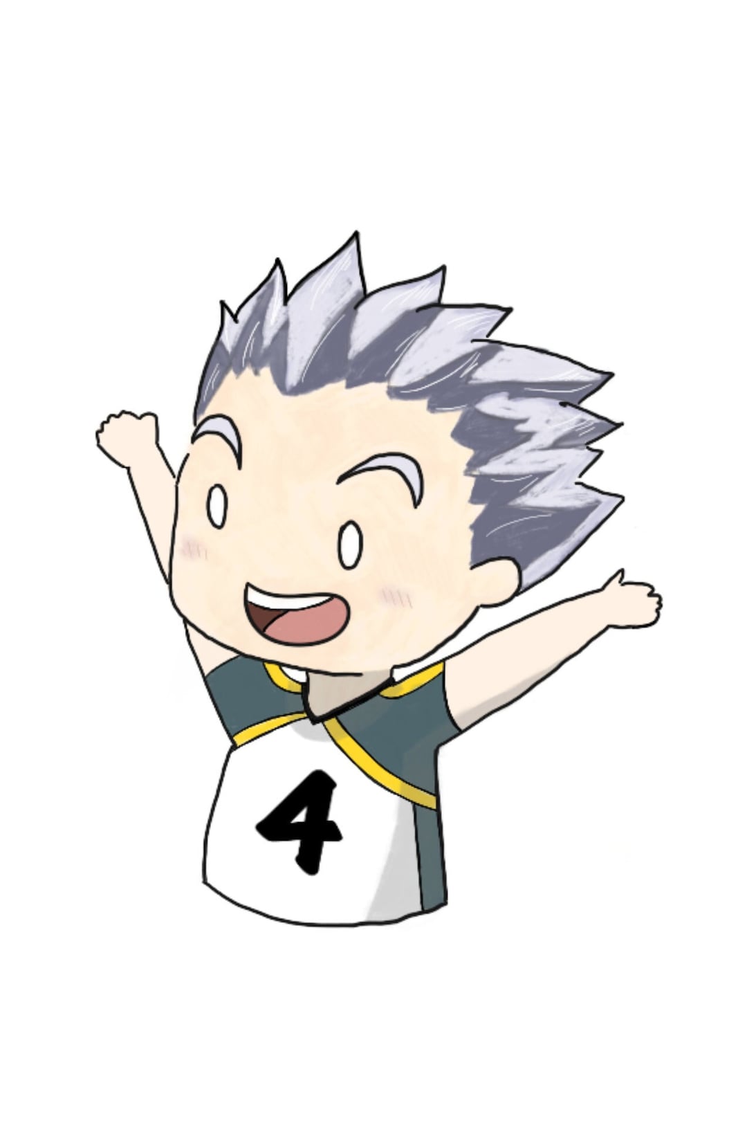 Bokuto Cute Sticker, Haikyu Chibi, Fukurodani, Volleyball Anime, Anime ...