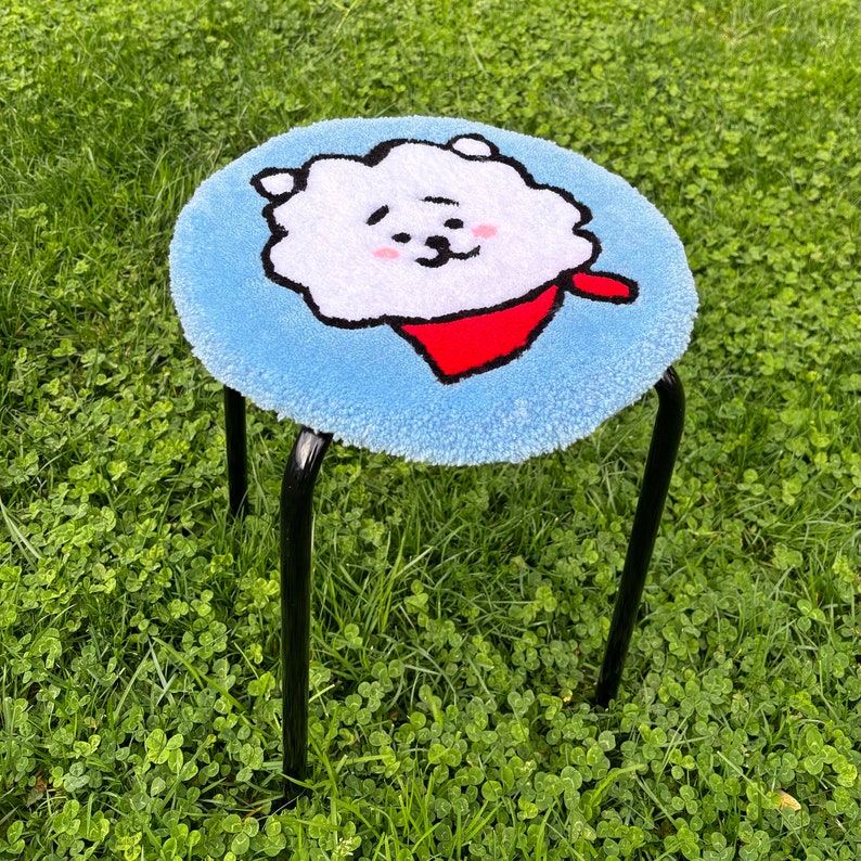 Custom BT21 RJ Tufted Rug Stool - Etsy