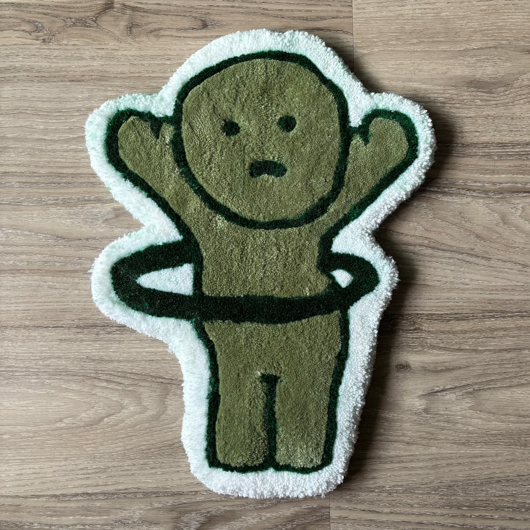 Smiski Exercising - Hula Hoop Handmade Tufted Rug - Etsy