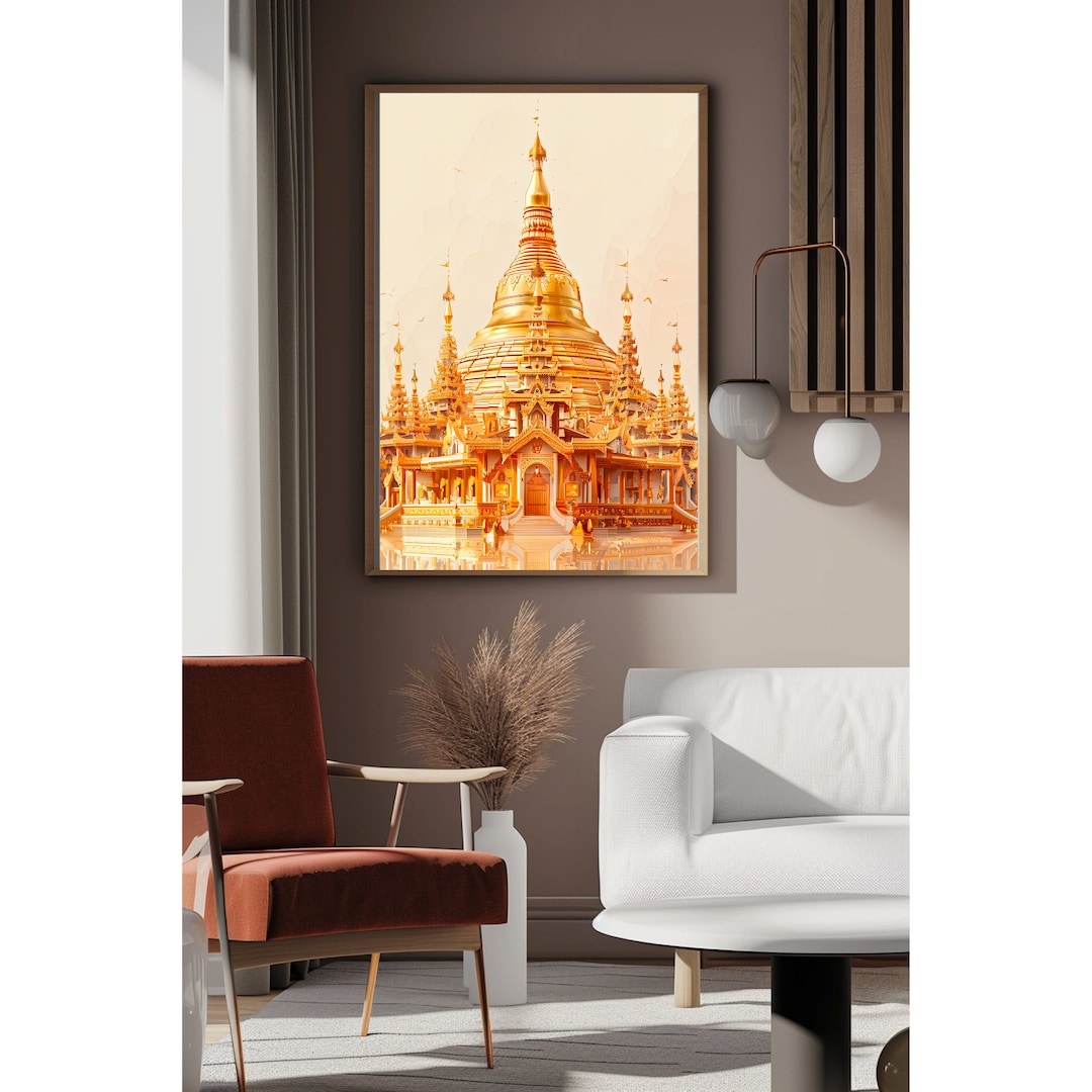 Myanmar Landmark Asian Landmark Wall Art, Landmark Wall Decor ...