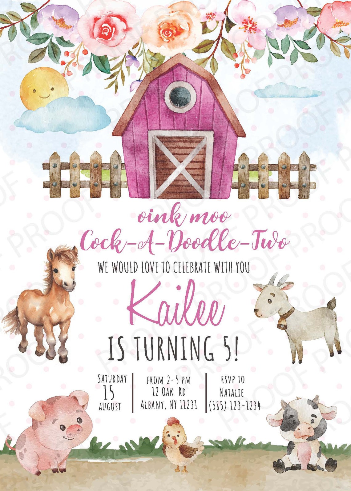Farm Themed Kid Invitation - Etsy