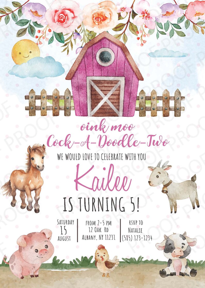 Farm Themed Kid Invitation - Etsy