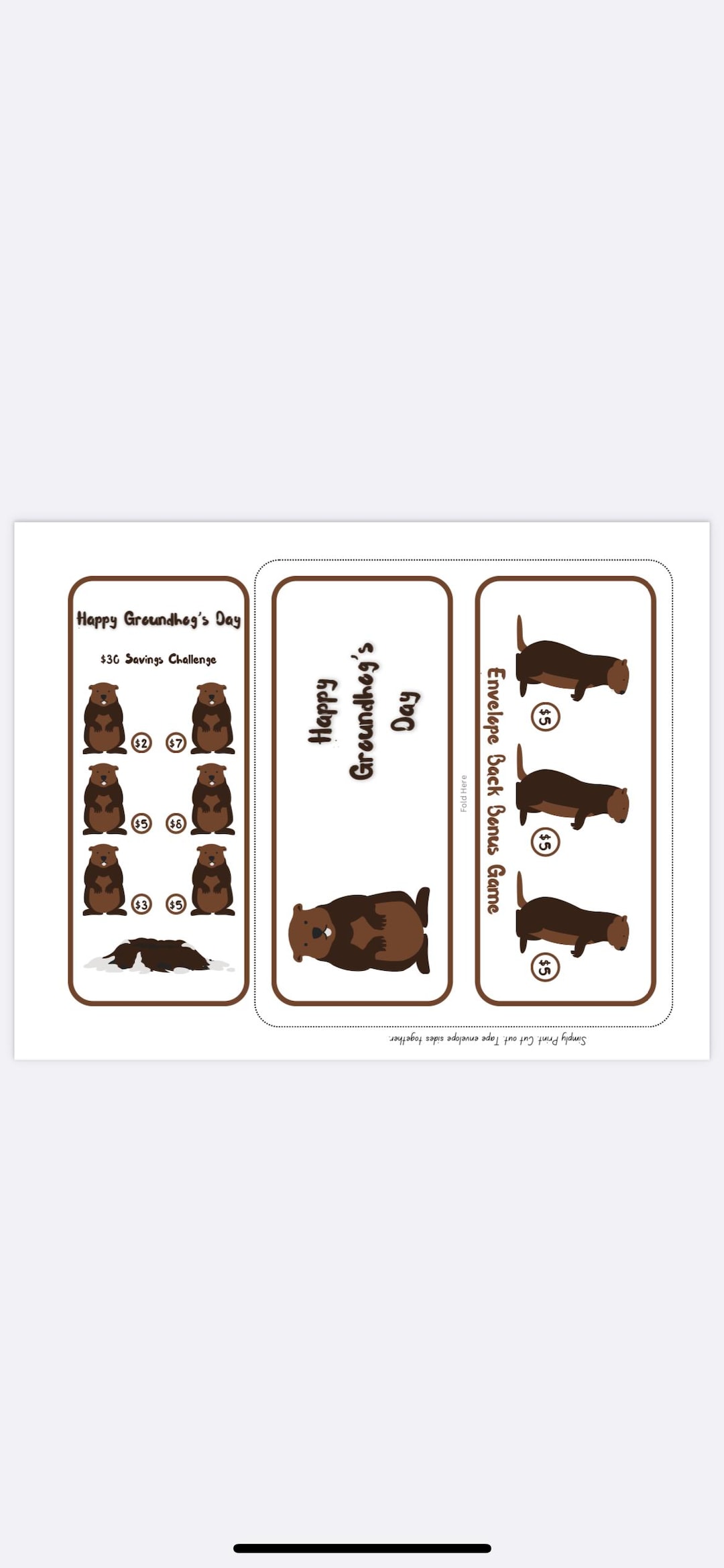 A-6 Happy Groundhog’s Day Mini Savings Challenge - Etsy