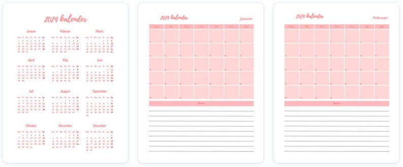 2024 Kalender Print Selv Skabelon Kalender for 2024, Som Du Nemt Kan ...