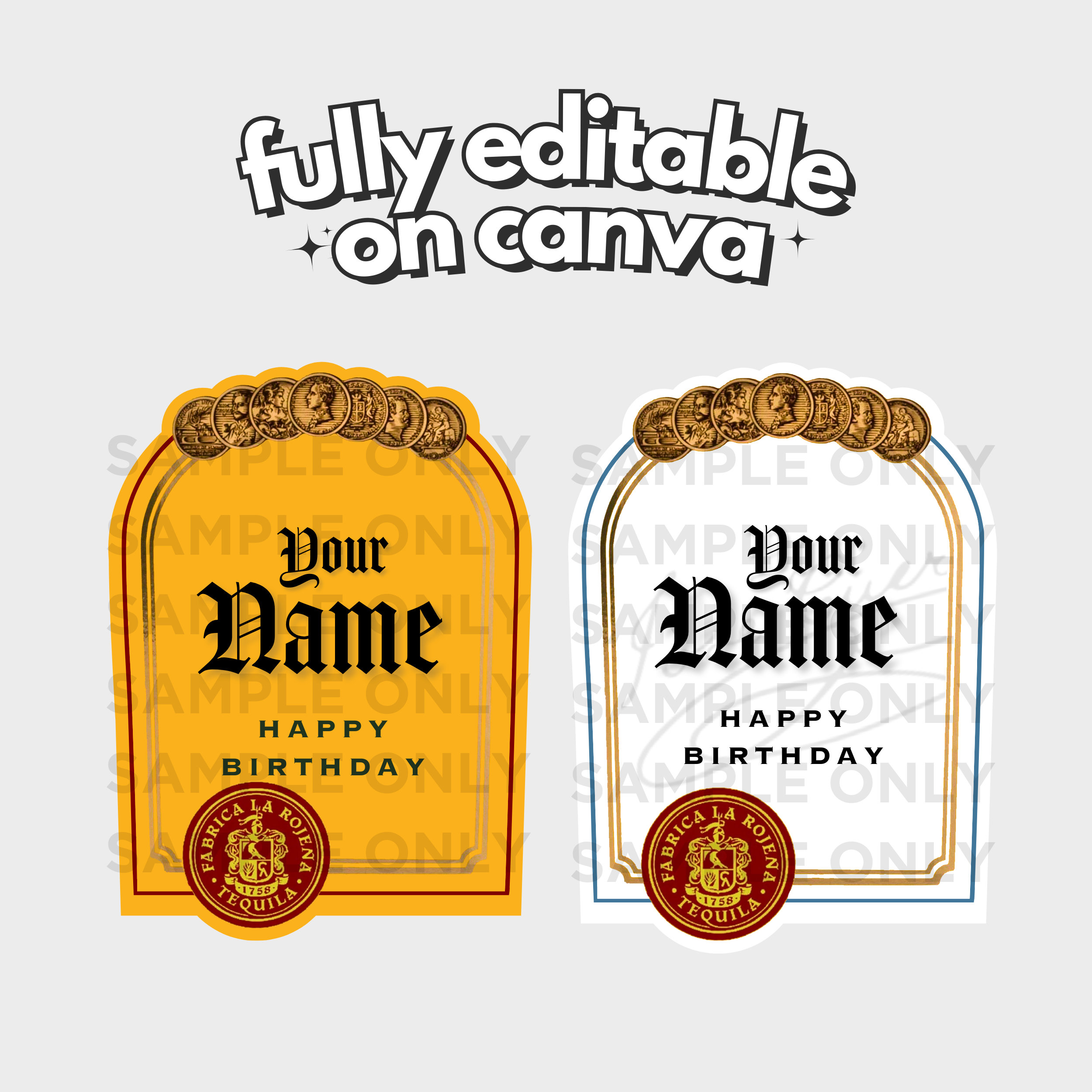 Personalized Custom Jose Cuervo Tequila Editable Label Canva Template ...